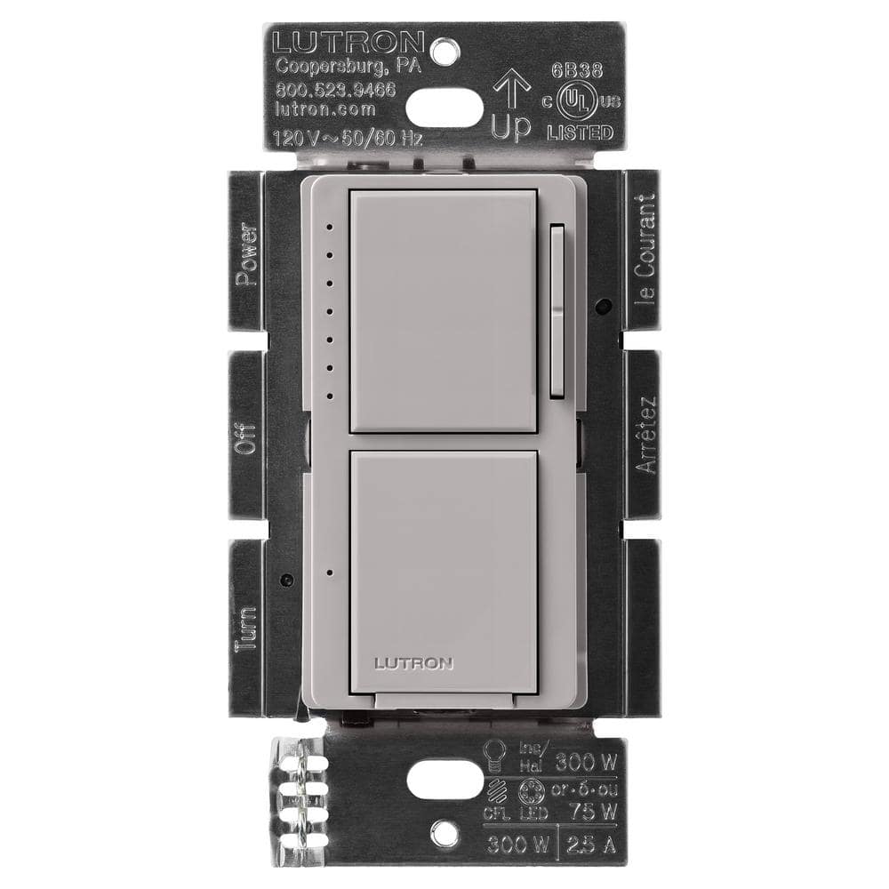 Lutron Maestro LED+ Dual Dimmer and Switch, 75-Watt LED Bulbs/2.5 Amp ...