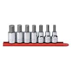 Husky 3/8 in. Drive SAE Long Ball Hex Bit Socket Set (7-Piece ...