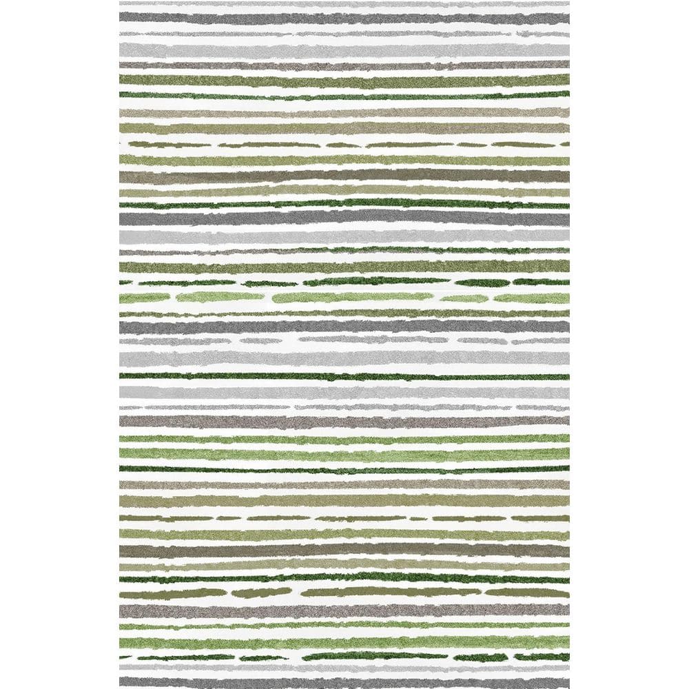 Vsmile Machine Washable 30" x 46" Green and Gray Striped Non-Slip Area ...