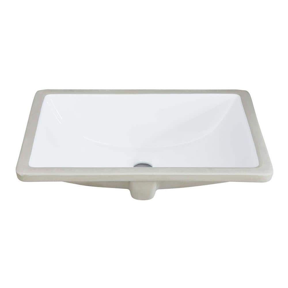 TCYO 20 in. Undermount Rectangular Bathroom Sink with Overflow Drain in ...