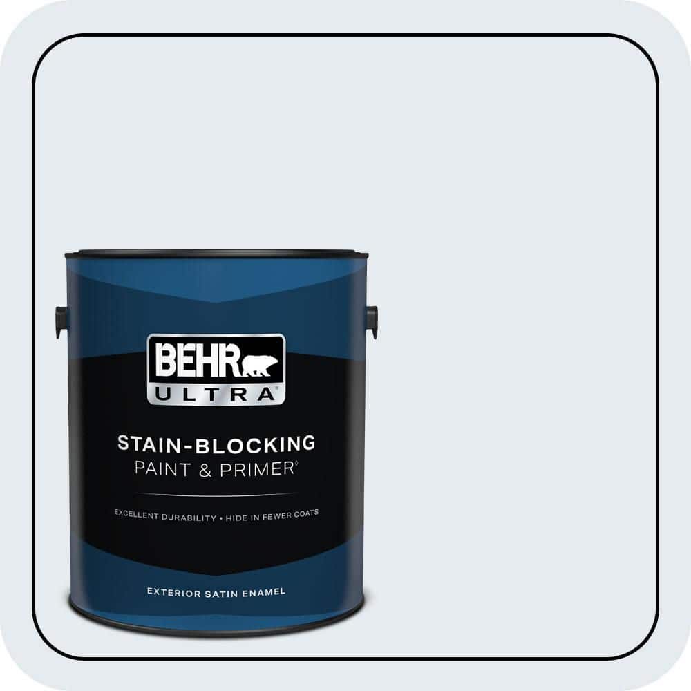 BEHR ULTRA 1 gal. #PPL-35 Blizzard Satin Enamel Exterior Paint & Primer ...