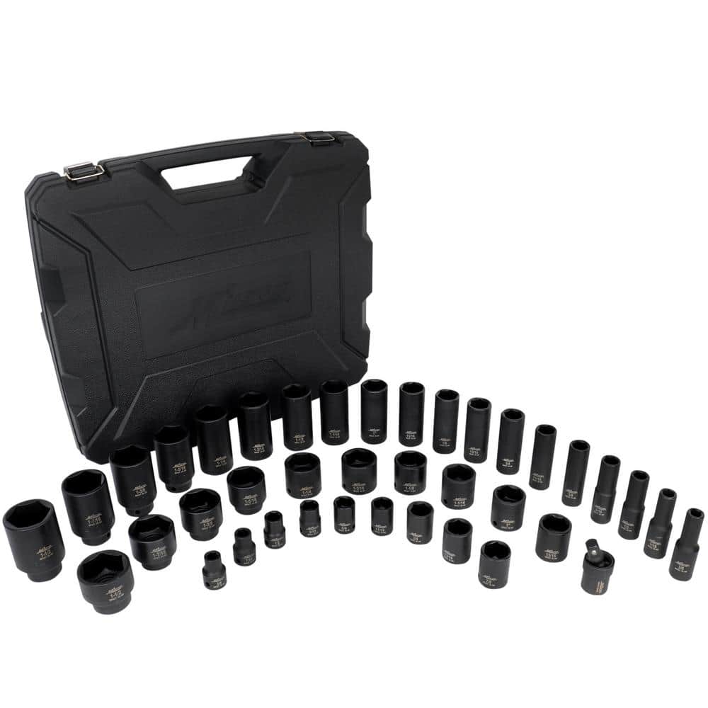 Milton 1/2 in. Dr. SAE 6-Point Standard and Deep Impact Socket Set ...