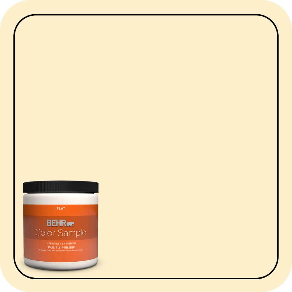 BEHR PREMIUM PLUS 8 oz. #360A-2 Morning Sunlight Flat Interior/Exterior ...