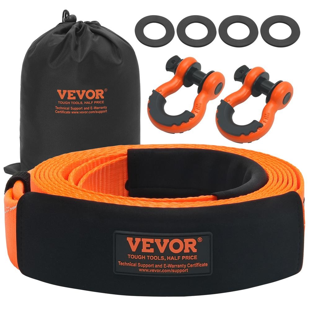 VEVOR Tow Strap 20 in.Heavy Duty Winch Cable Recovery 36,000 lbs. Tow ...