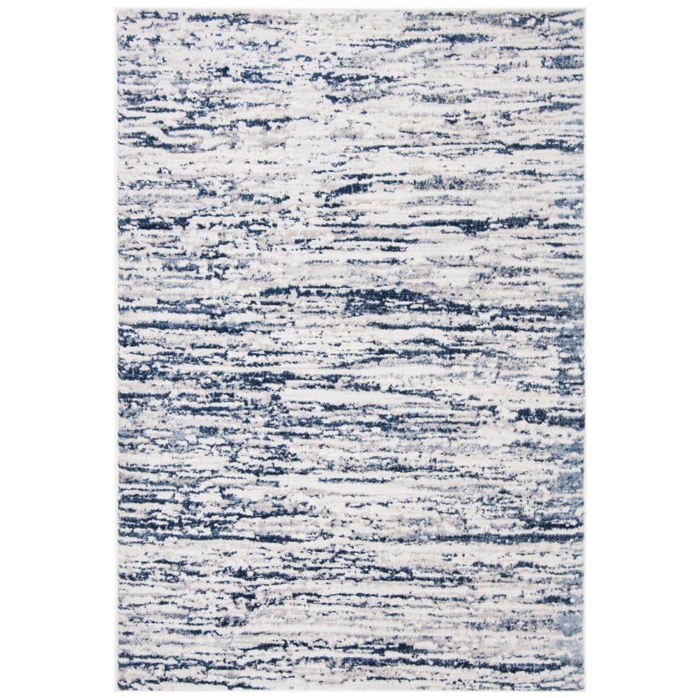 SAFAVIEH Amelia Gray/Navy 6 ft. x 9 ft. Abstract Striped Area Rug ...