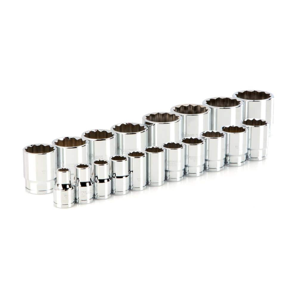 TEKTON 1/2 in. Drive 12-Point Socket Set (19-Piece) SHD92011 - The Home ...