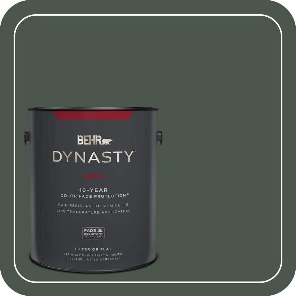 BEHR DYNASTY 1 gal. #PMD-66 Deep Evergreen Flat Exterior Stain-Blocking ...