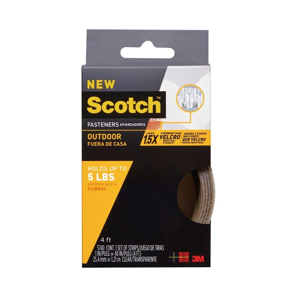 Scotch 1 in. x 4 ft. Clear Outdoor Fasteners RF5740 - The Home Depot
