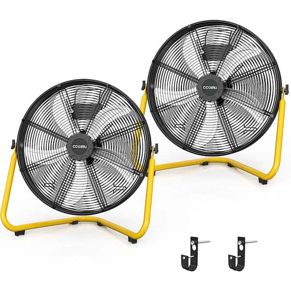 Deeshe 20 in. 3-Speed High Velocity Floor Fan in Black, for Warehouse ...