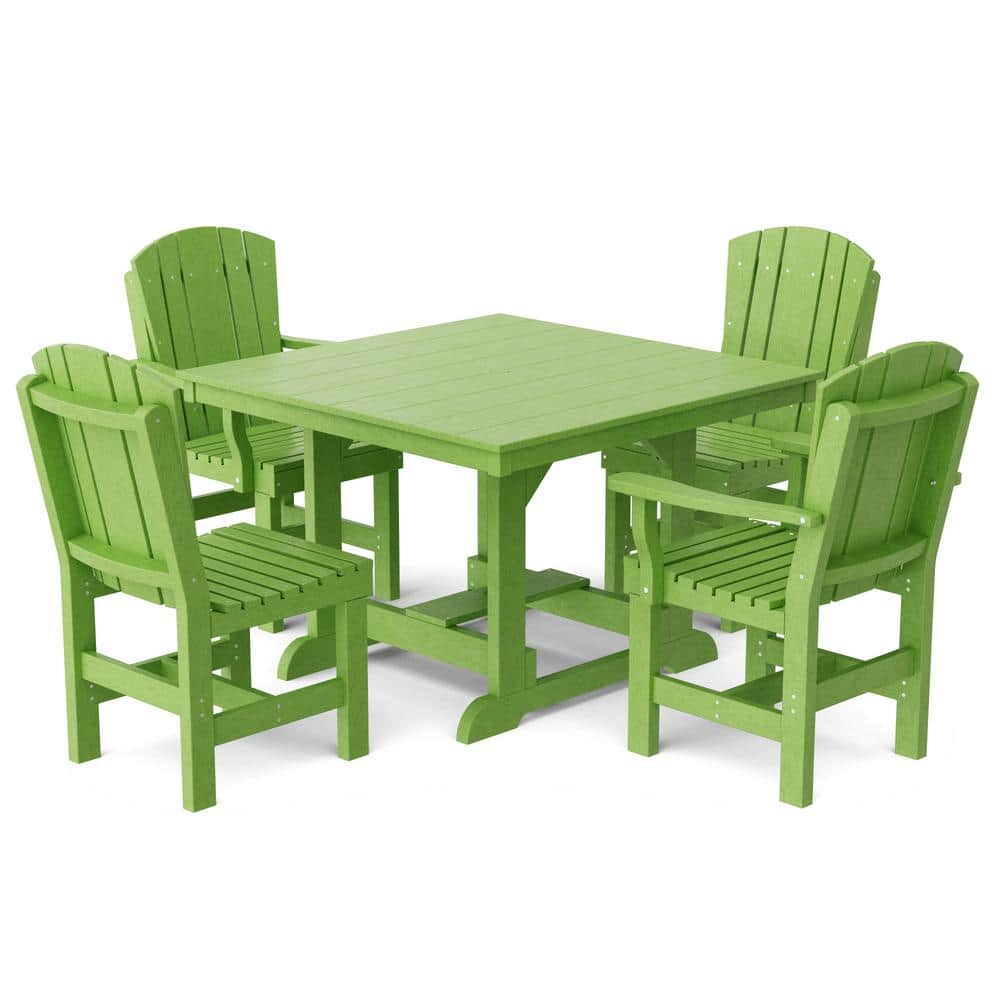 Wildridge Heritage Lime Green 5-Piece Plastic Outdoor Patio Dining Set ...