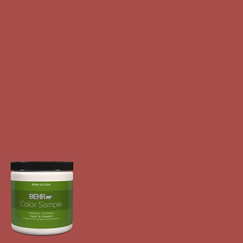 BEHR PREMIUM PLUS 8 oz. #HDC-CL-09 Persimmon Red Semi-Gloss Interior ...