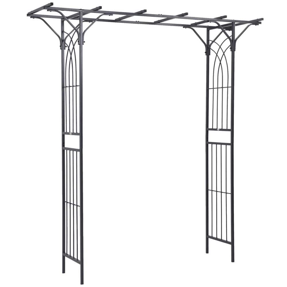 Sudzendf Black Metal Garden Trellis Arch with Durable Steel Tubing and ...