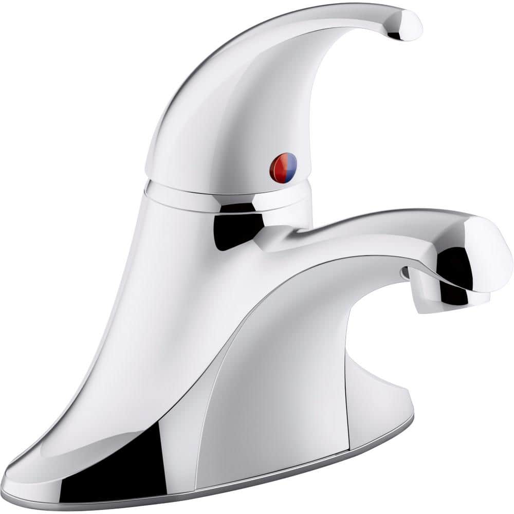 KOHLER Coralais 4 in. Centerset Single-Handle Low Arc Bathroom Faucet ...