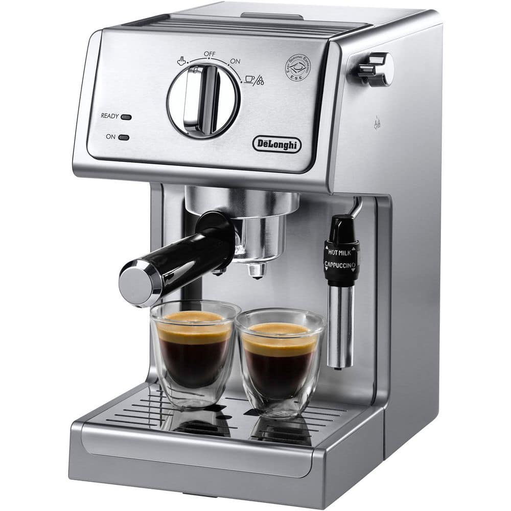 DeLonghi 2 Cup 15-Bar Stainless Steel Espresso Machine and Cappuccino ...
