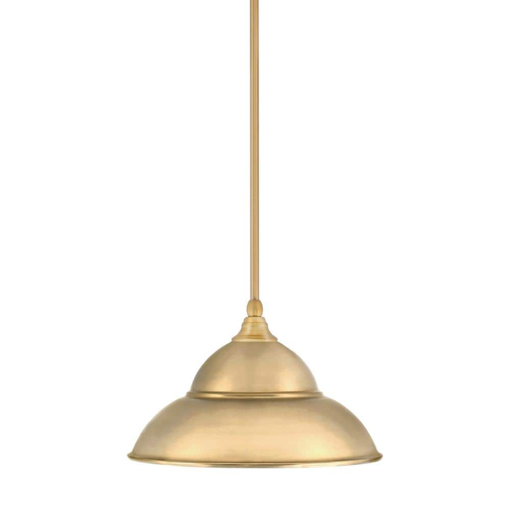 Sparta 100 Watt 1 Light New Age Brass Shaded Pendant Light Mini Pendant With Brass Metal Shade
