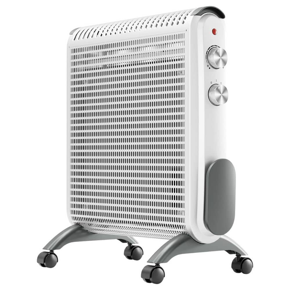 1500W White Indoor Electric Mica Panel Convection Heater w Thermostat ...