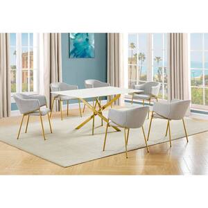 Simpli Home Lowell / Wilson 7-Piece Dining Set in Charcoal Grey Linen ...
