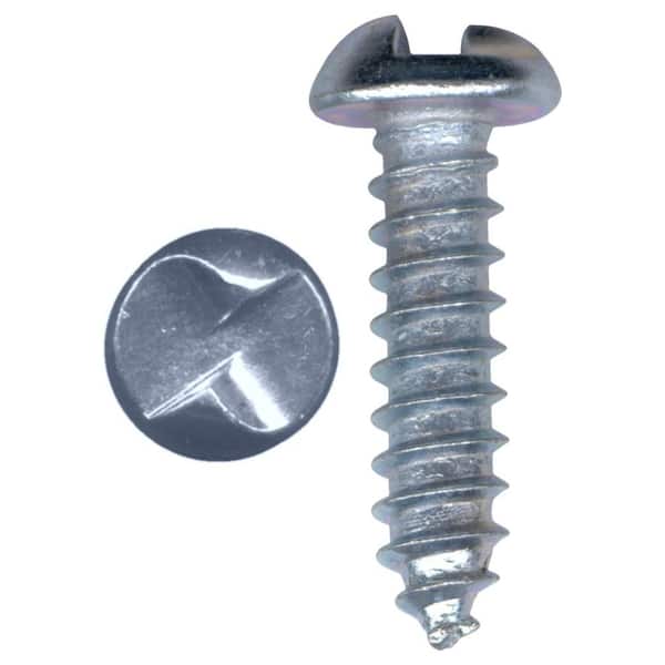 Everbilt #8 x 3/8 in. Slotted Hex Head Zinc Plated Sheet Metal Screw ...