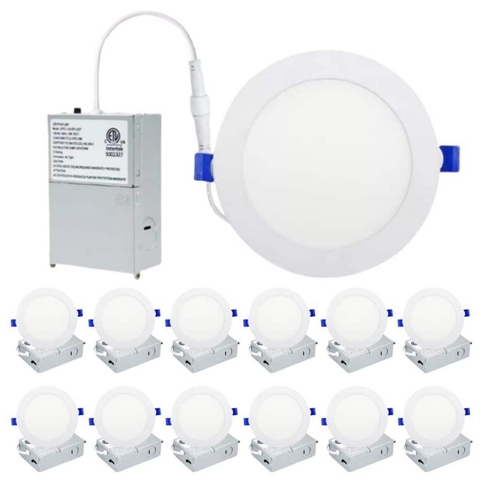 KOAOEIRS 5/6 in. Ultra Thin LED Canless Wafer Downlight with J-Box 5CCT ...