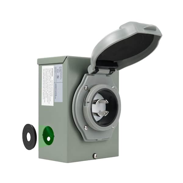 .N/A 30 Amp Generator Power Inlet Box, NEMA L14-30, 125/250V, 3750 ...