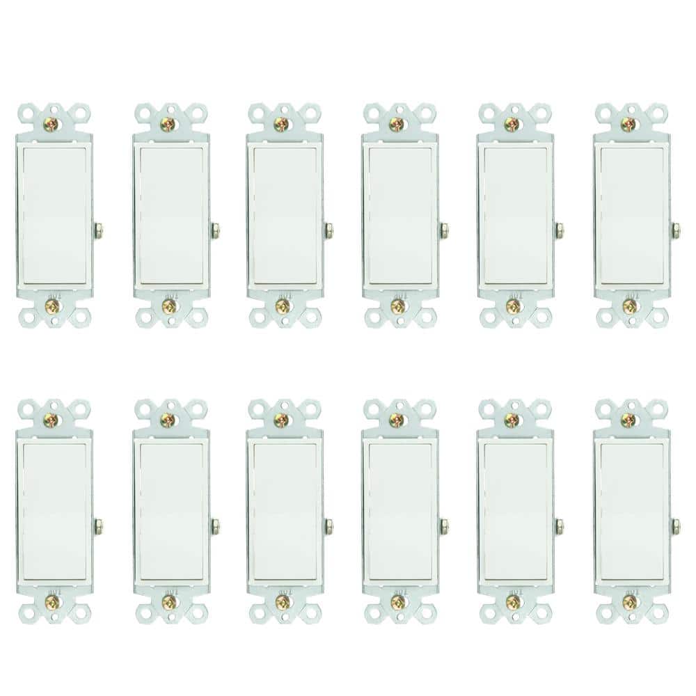 Sunlite 15 Amp 3-Way Rocker Light Switch White (12-Pack) HD40873 - The ...