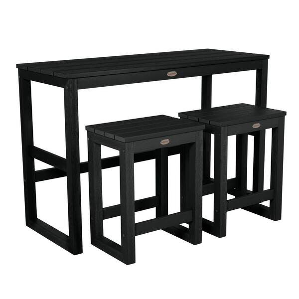 Highwood Monroe Modern Black Counter Height Balcony 3-Piece Set AD ...