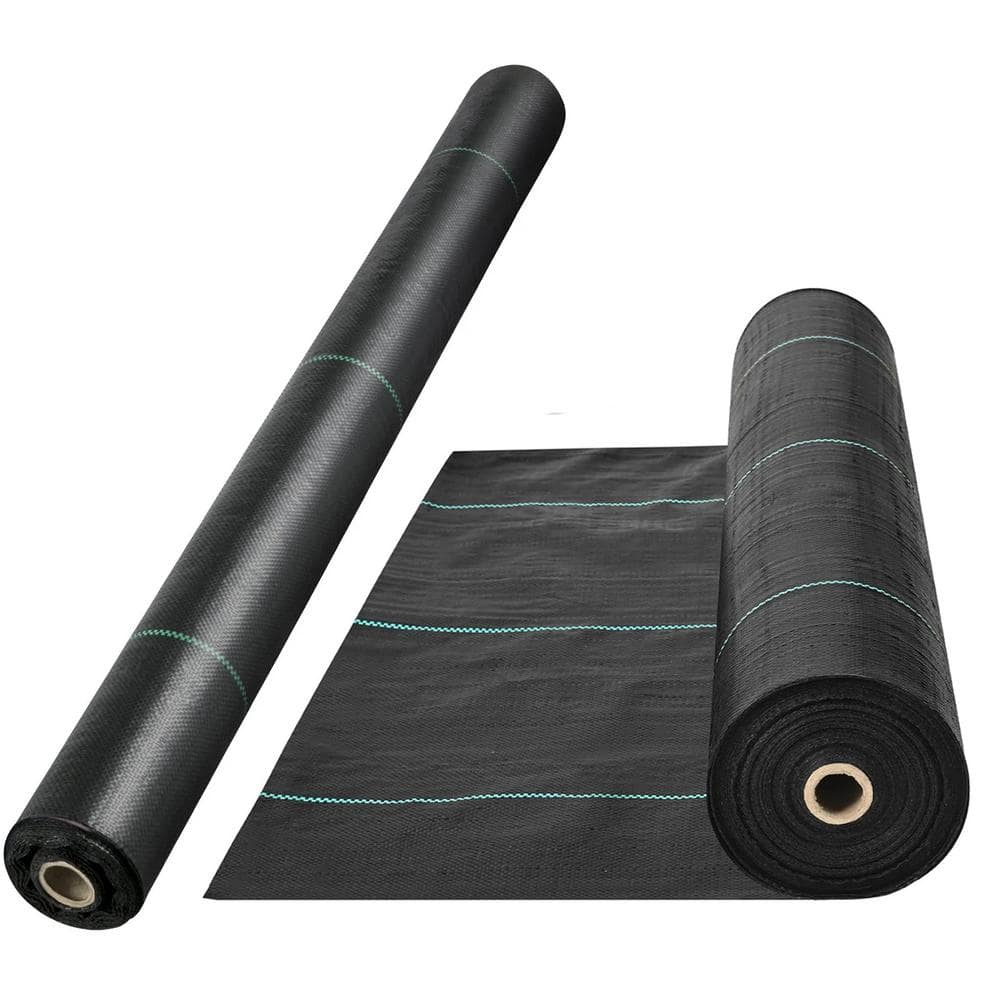 ATENGNES 3 ft. x 50 ft. Black 5.0 oz. Heavy-Duty Weed Block Landscape ...