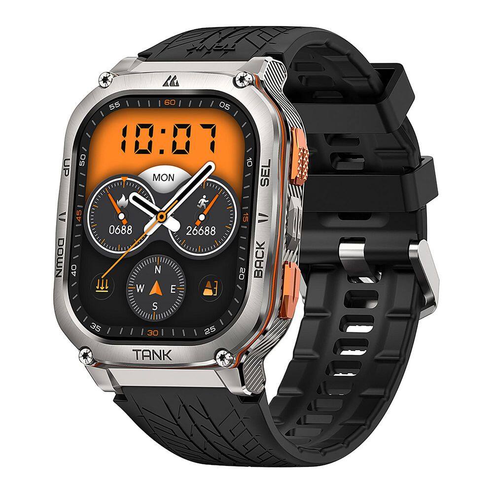 Tank M3 Ultra AMOLED GPS Smartwatch 1.69 x 0.5 in. Silver P-MU001-S ...