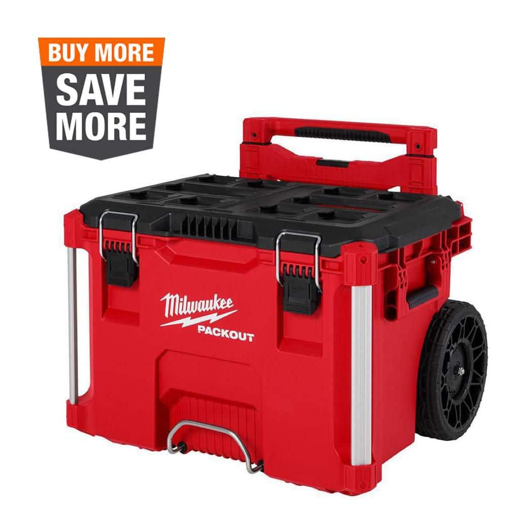 Milwaukee PACKOUT 22 in. Rolling Modular Tool Box Low Profile Handle 48 ...