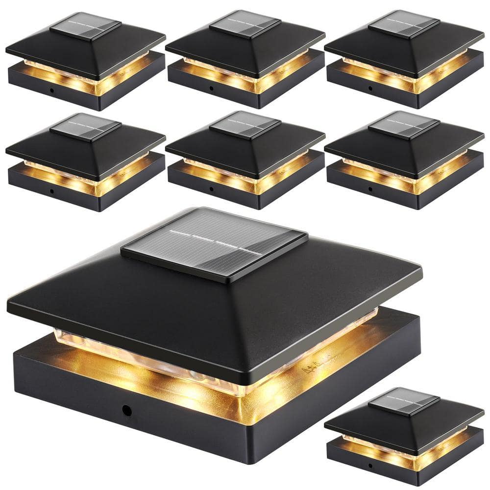 Angel Sar Outdoor Waterproof Solar Powered Deck Fence Post Lights Fit 4 ...