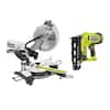 RYOBI 15 Amp Corded 12 in. Sliding Compound Miter Saw and ONE+ 18V 16 ...