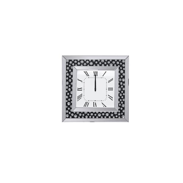Acme Furniture Marku Mirrored and Faux GemStones Wall Clock 97402 - The ...