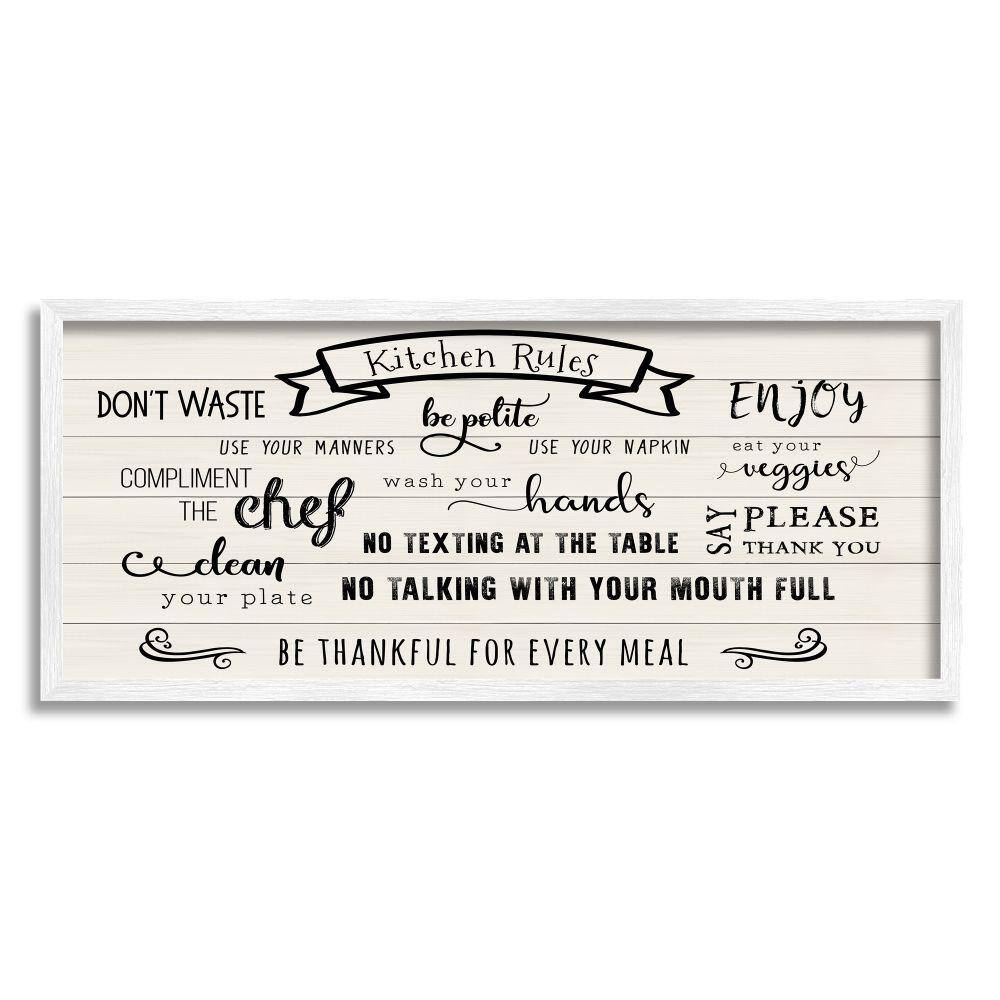 Stupell Industries Kitchen Rules List Family Motivational Phrases By ...