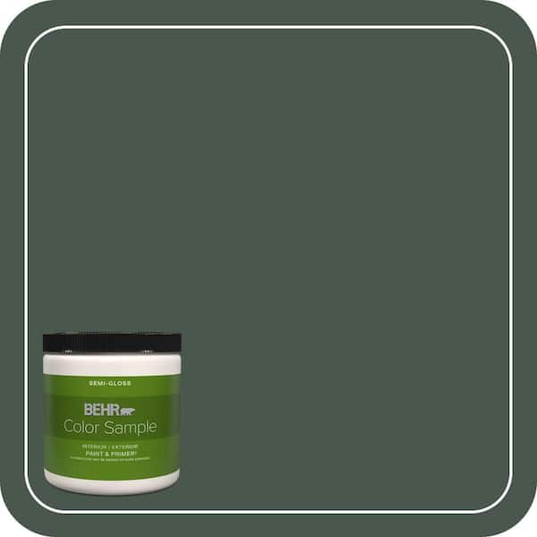 BEHR PREMIUM PLUS 8 oz. #ECC-45-3 Conifer Semi-Gloss Interior/Exterior ...