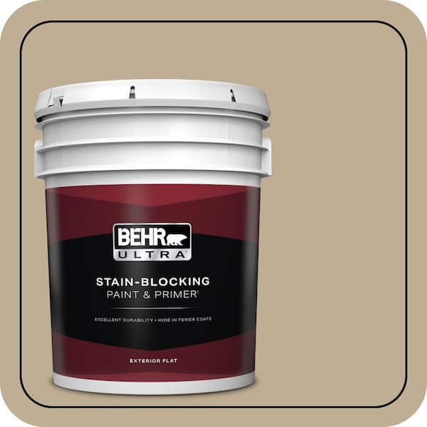 BEHR ULTRA 5 gal. #740D-4 Mochachino Flat Exterior Paint & Primer ...