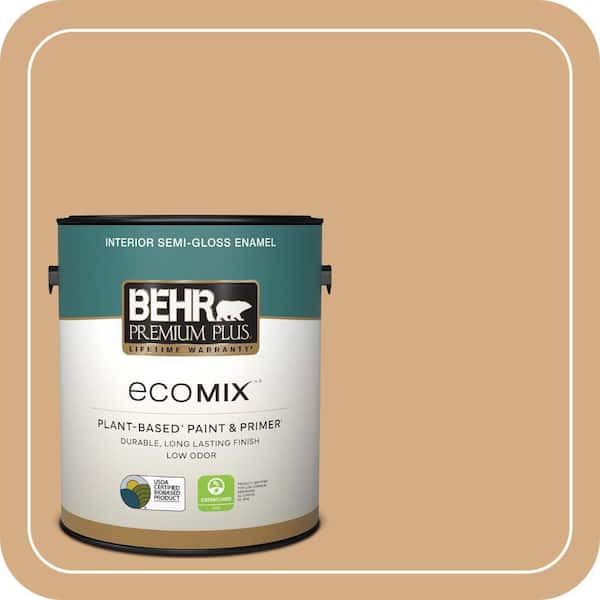 BEHR PREMIUM PLUS 1 gal. #BXC-67 Santa Fe Tan Semi-Gloss Enamel EcoMix ...