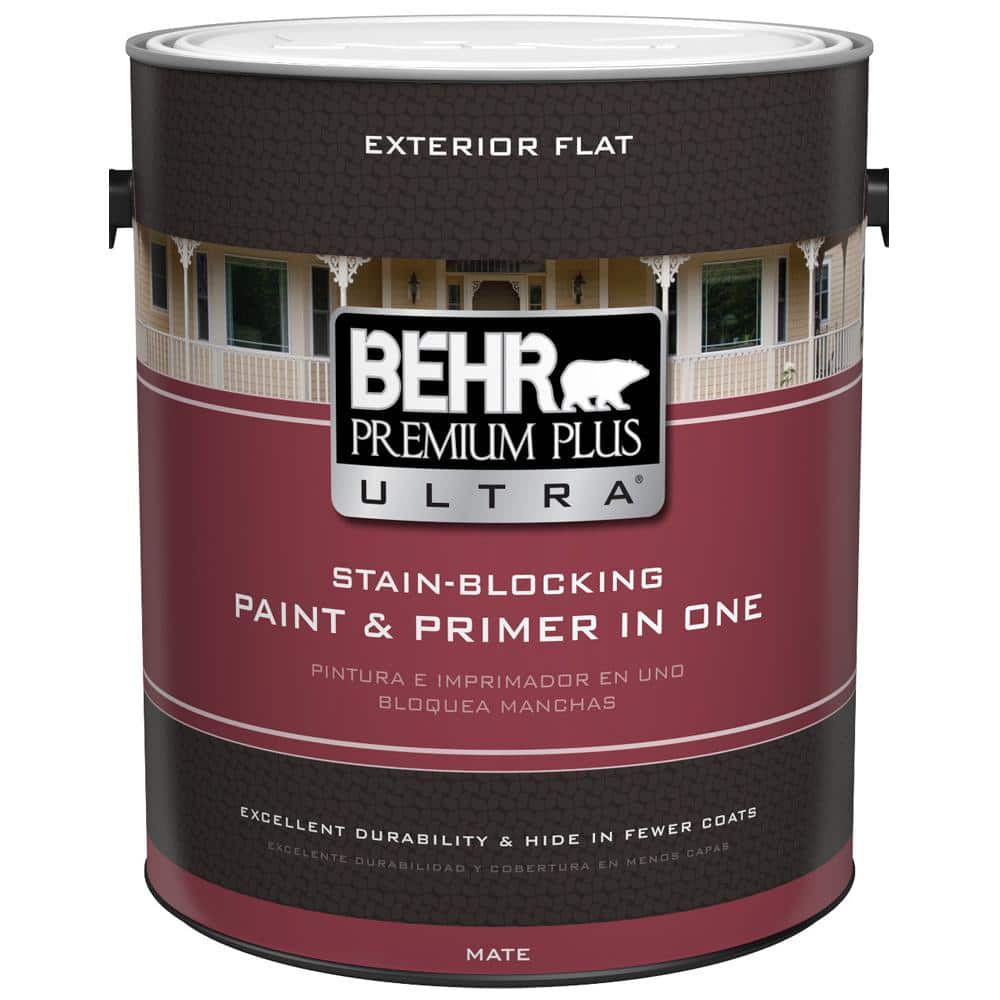 BEHR ULTRA 1 gal. Deep Base Flat Exterior Paint & Primer 485301 - The ...