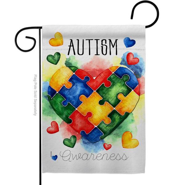 Breeze Decor 13 in. x 18.5 in. Support Autism Day Garden Flag Double ...