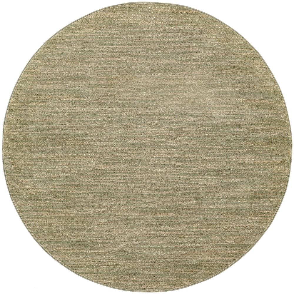 Nourison Essentials 4 ft. Round Green Gold Abstract Contemporary Round ...