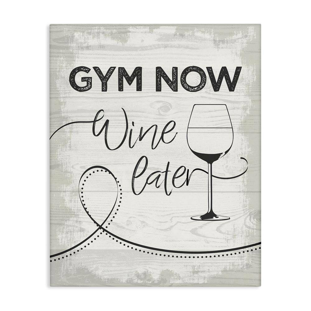 Stupell Industries Gym Now Wine Later by Jennifer Ellory Unframed Food ...