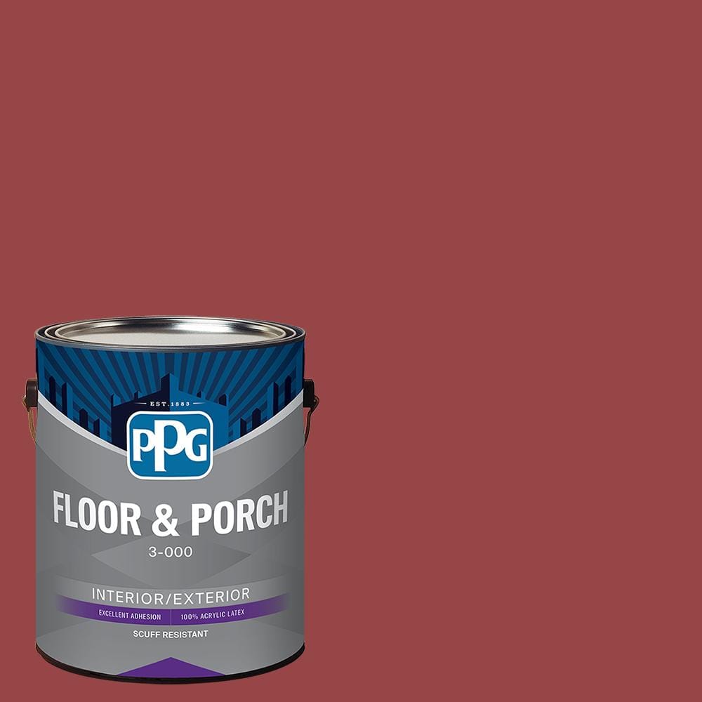 PPG 1 gal. PPG13-10 Candy Apple Satin Interior/Exterior Floor and Porch ...