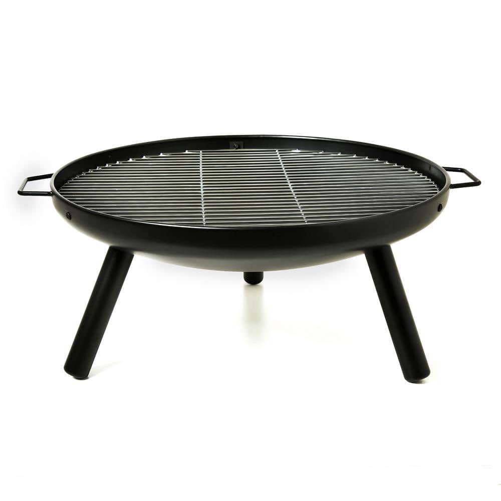 JimsMaison 23 in. Black Steel Fire Pit with Grill Rack JMSLDOF02B - The ...