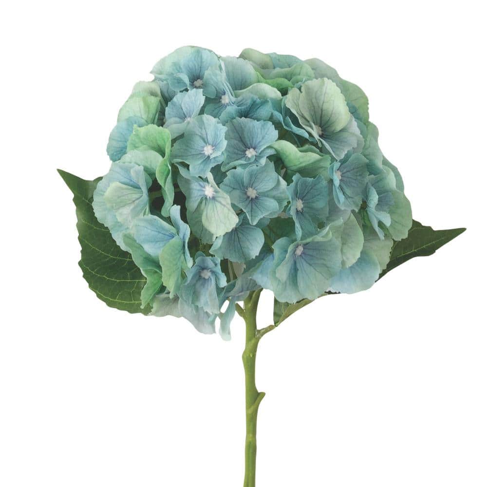SULLIVANS 20 in. Light Blue Indoor Artificial Hydrangea Flower Stem ...