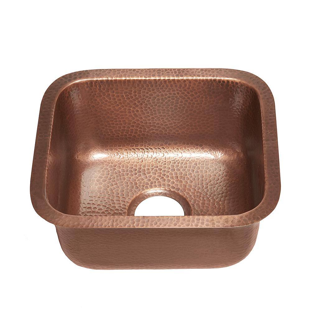 SINKOLOGY Orwell 16 Gauge 17 in. Copper Undermount Bar Sink in Antique ...
