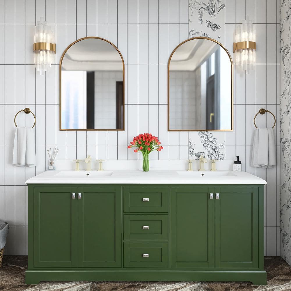 60 in. W x 22 in. D x 34 in. H Double Sink Freestanding Bath Vanity in ...