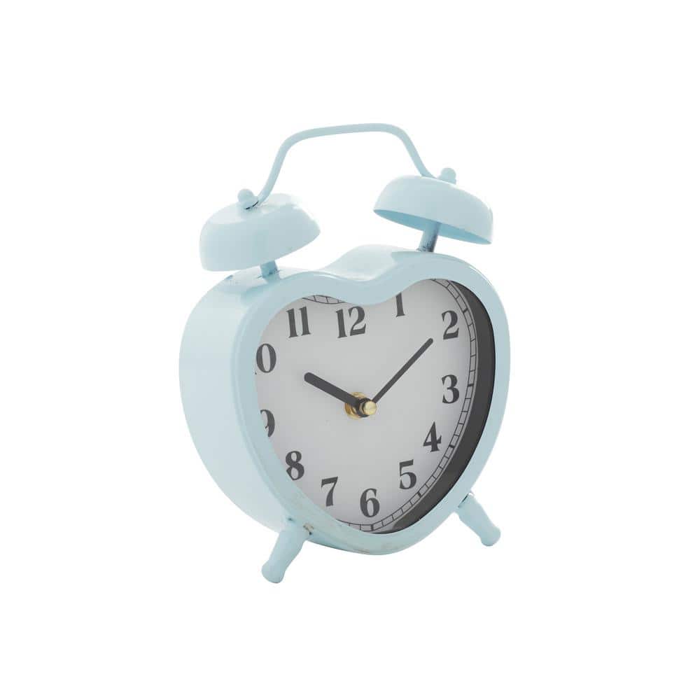 Litton Lane Blue Farmhouse Metal Analog Clock 042138 - The Home Depot