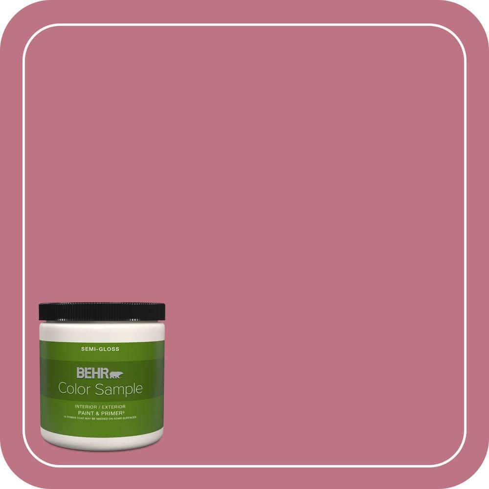BEHR PREMIUM PLUS 8 oz. #110D-4 Rosily Semi-Gloss Interior/Exterior ...