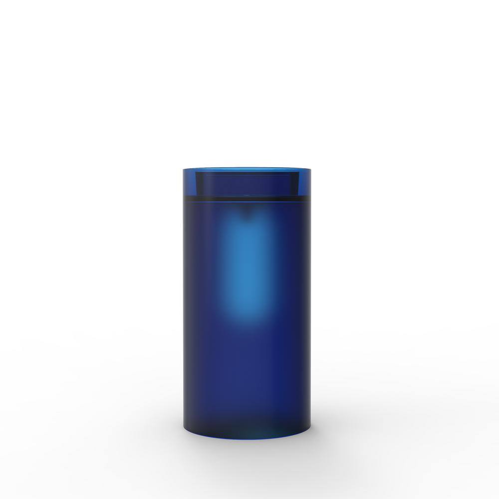 FUNKOL 17.72 in. W x 17.72 in. D Modern Blue Resin Corner Pedestal Sink ...