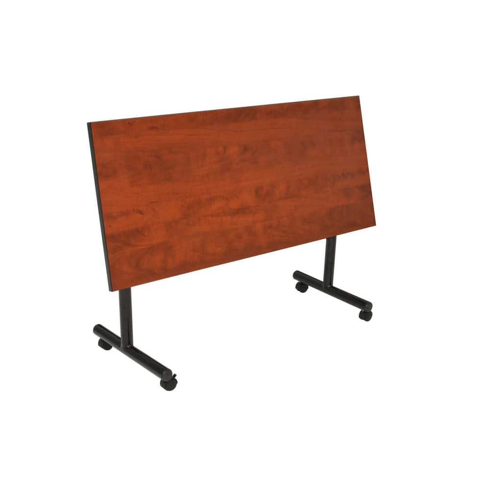 Regency Kobe 48 in x 24 in. Cherry Flip-Top Training Nesting Table Desk ...