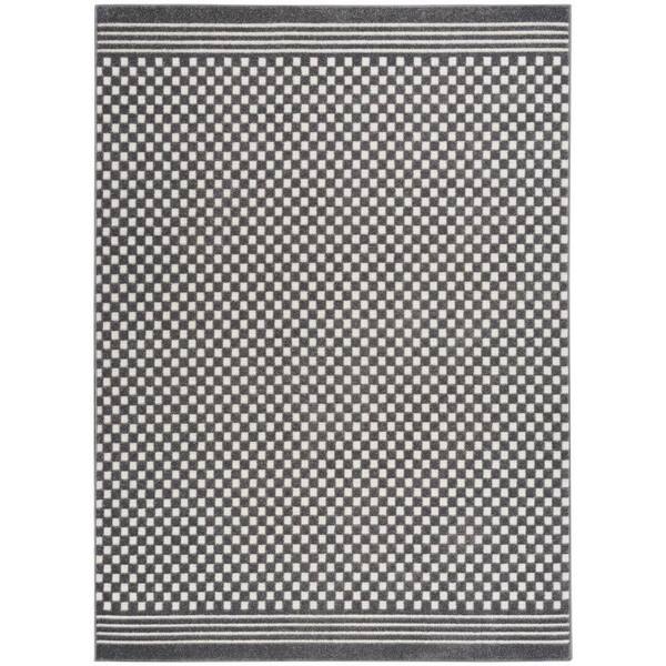 Nourison Casual Grey 7 ft. x 9 ft. Checker Contemporary Area Rug 983718 ...